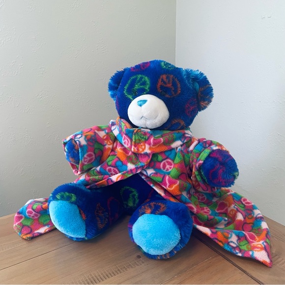 Build-A-Bear | Toys | Buildabear Blue Peace Teddy Bear Matching Robe ...